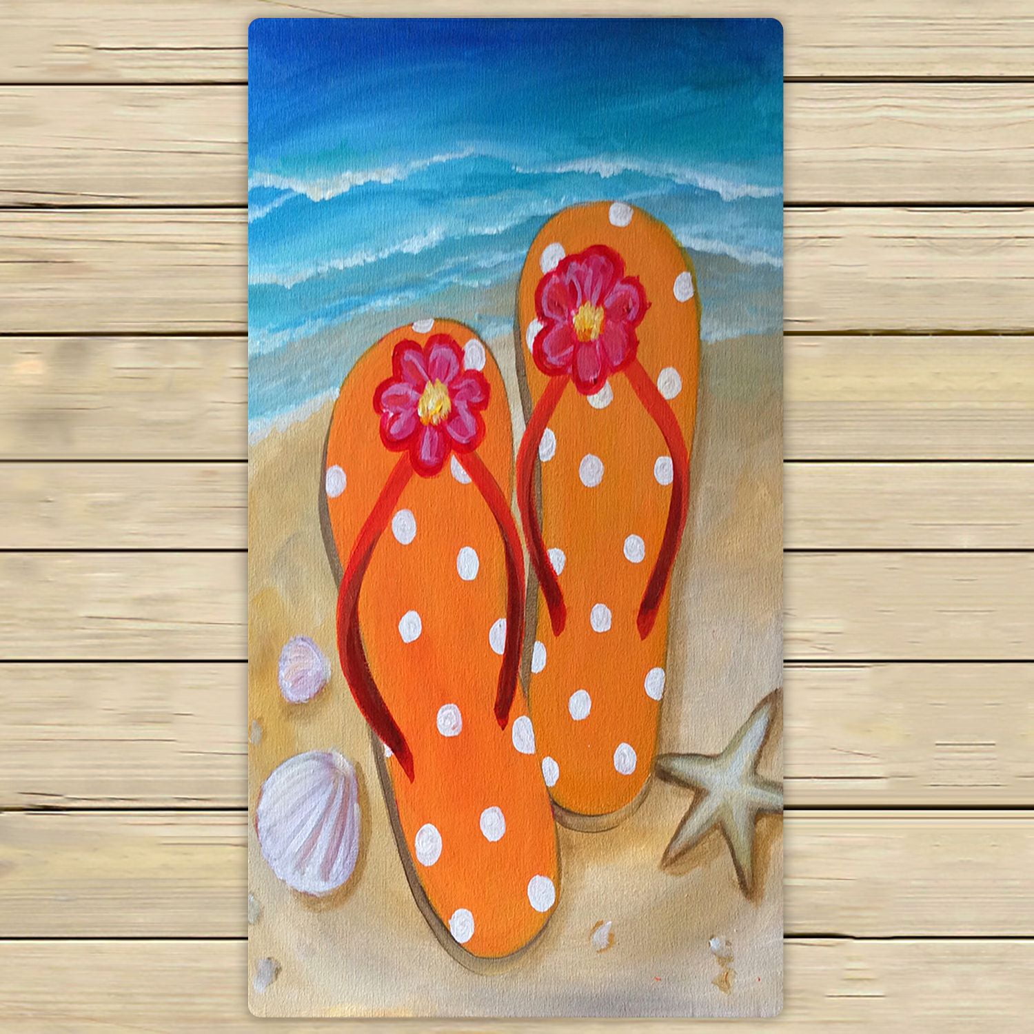 ZKGK Beach Flip Flops Hand Towel Bath Towels Beach Towel For Home ...