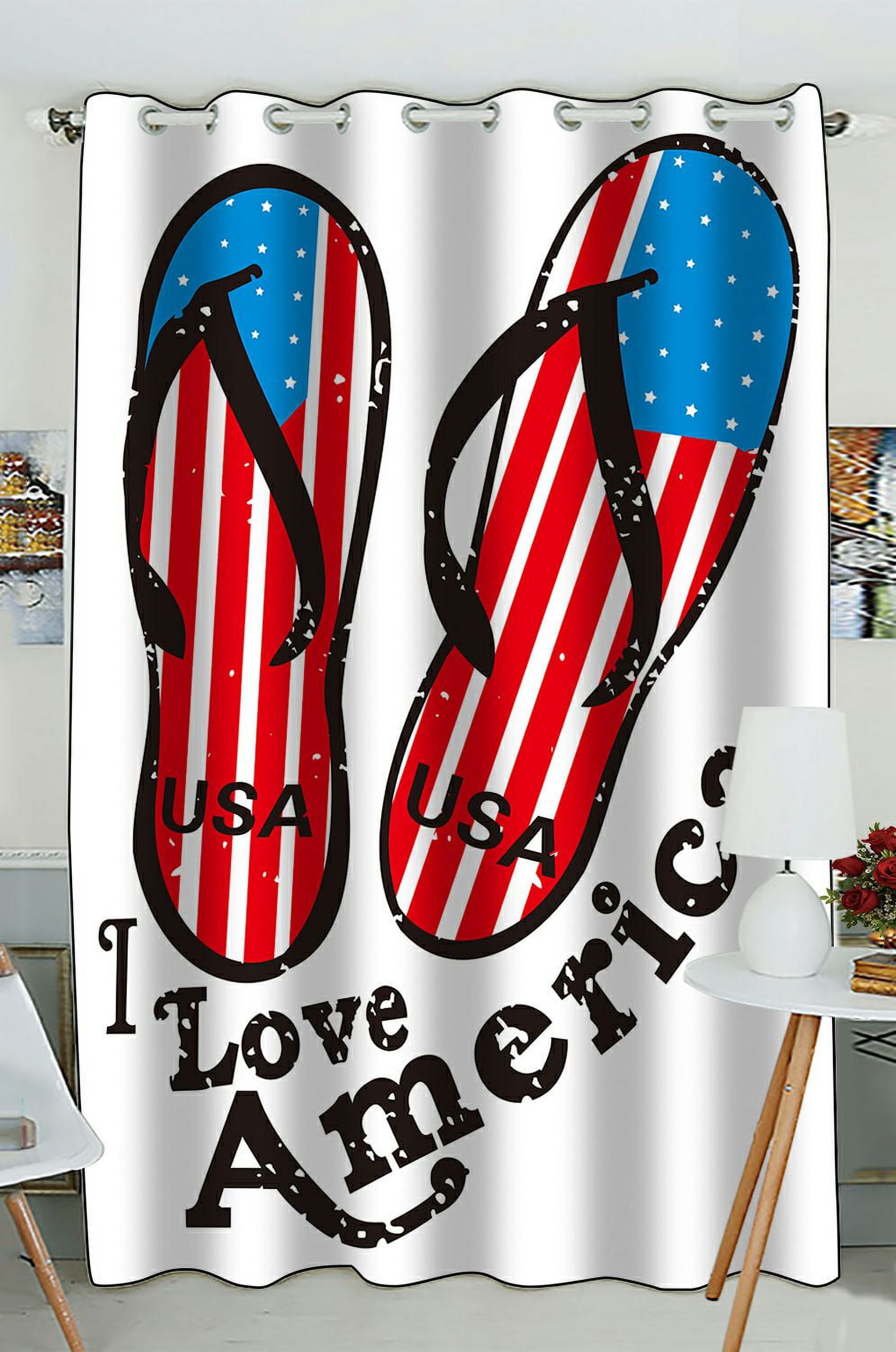 ZKGK Beach Flip Flops Window Curtain Drapery/Panels/Treatment For ...