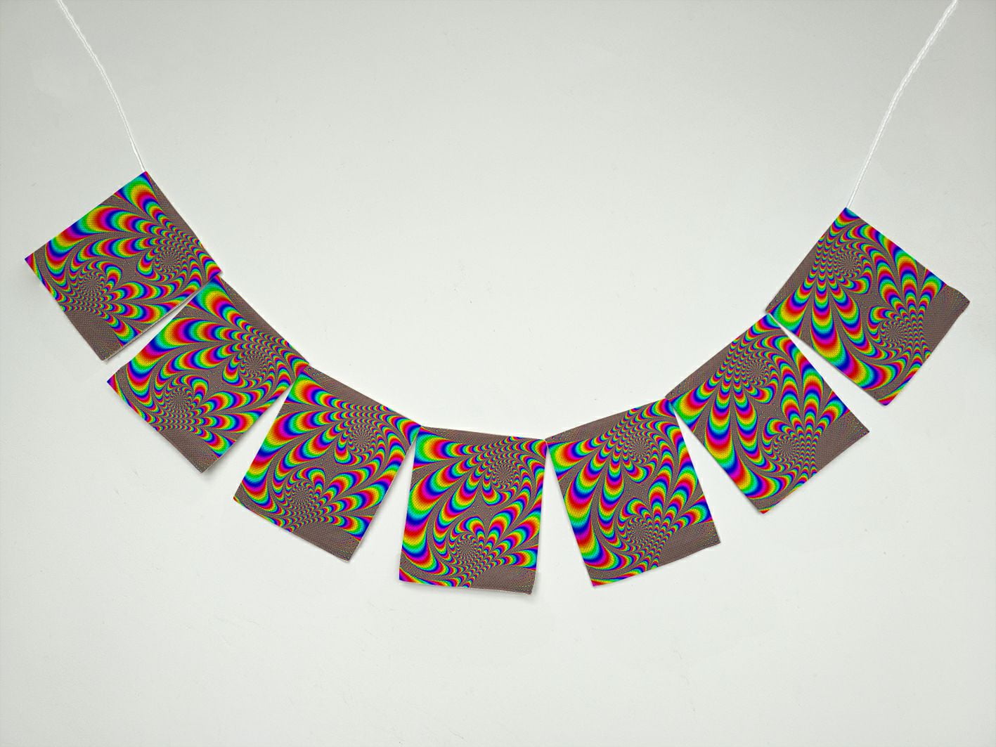 ZKGK Colorful Tie Dye Banner Bunting Garland Flag Sign for Home Family ...