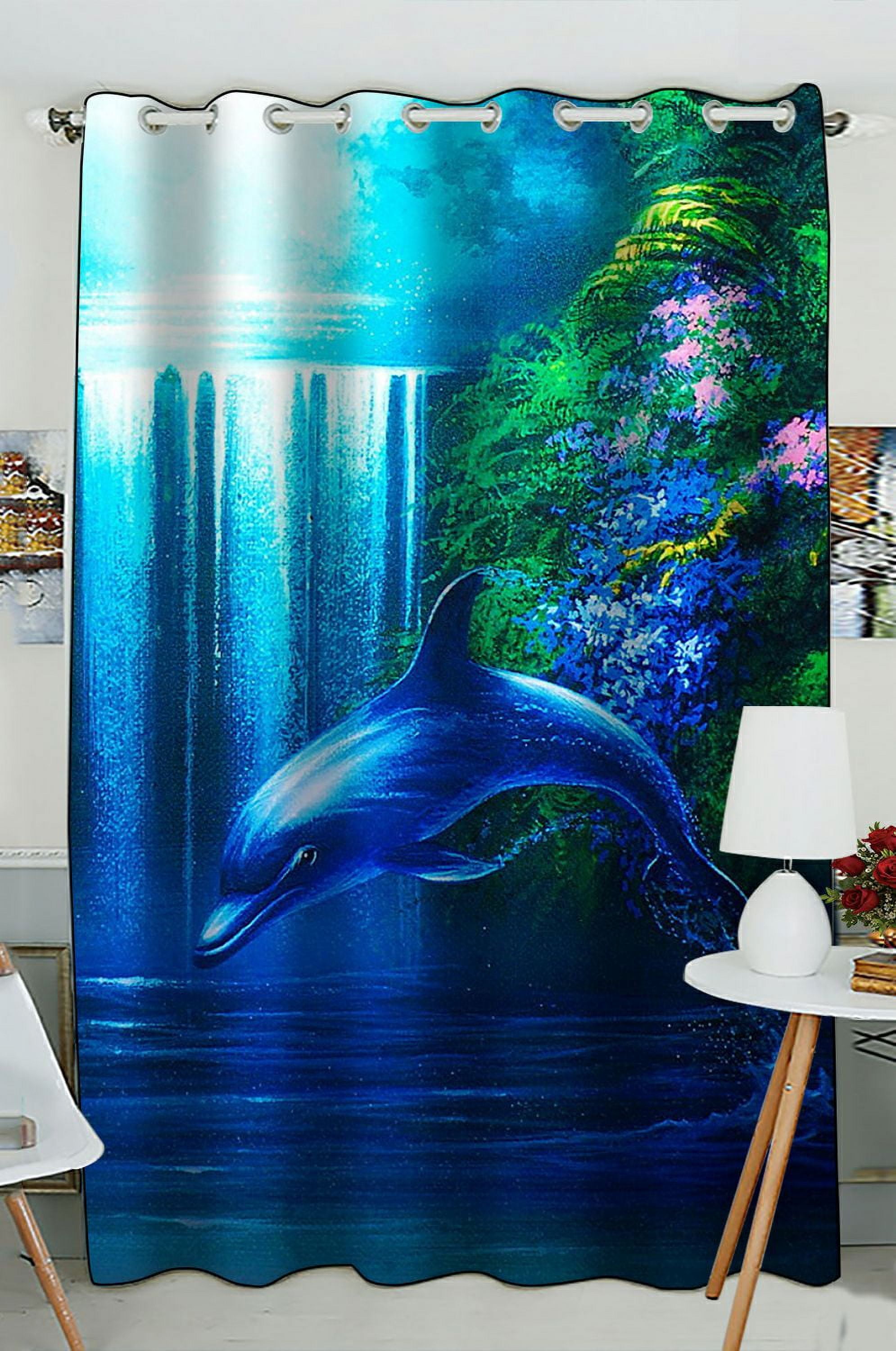 ZKGK Dolphins Window Curtain Drapery/Panels/Treatment For Living Room ...