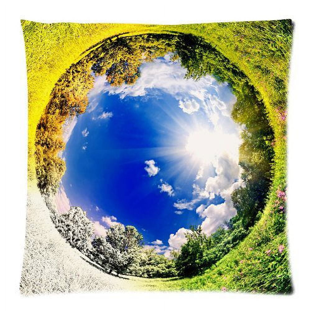 ZKGK Fancy Flower Blue Sky Nature Green Tree Planet with Season Change ...