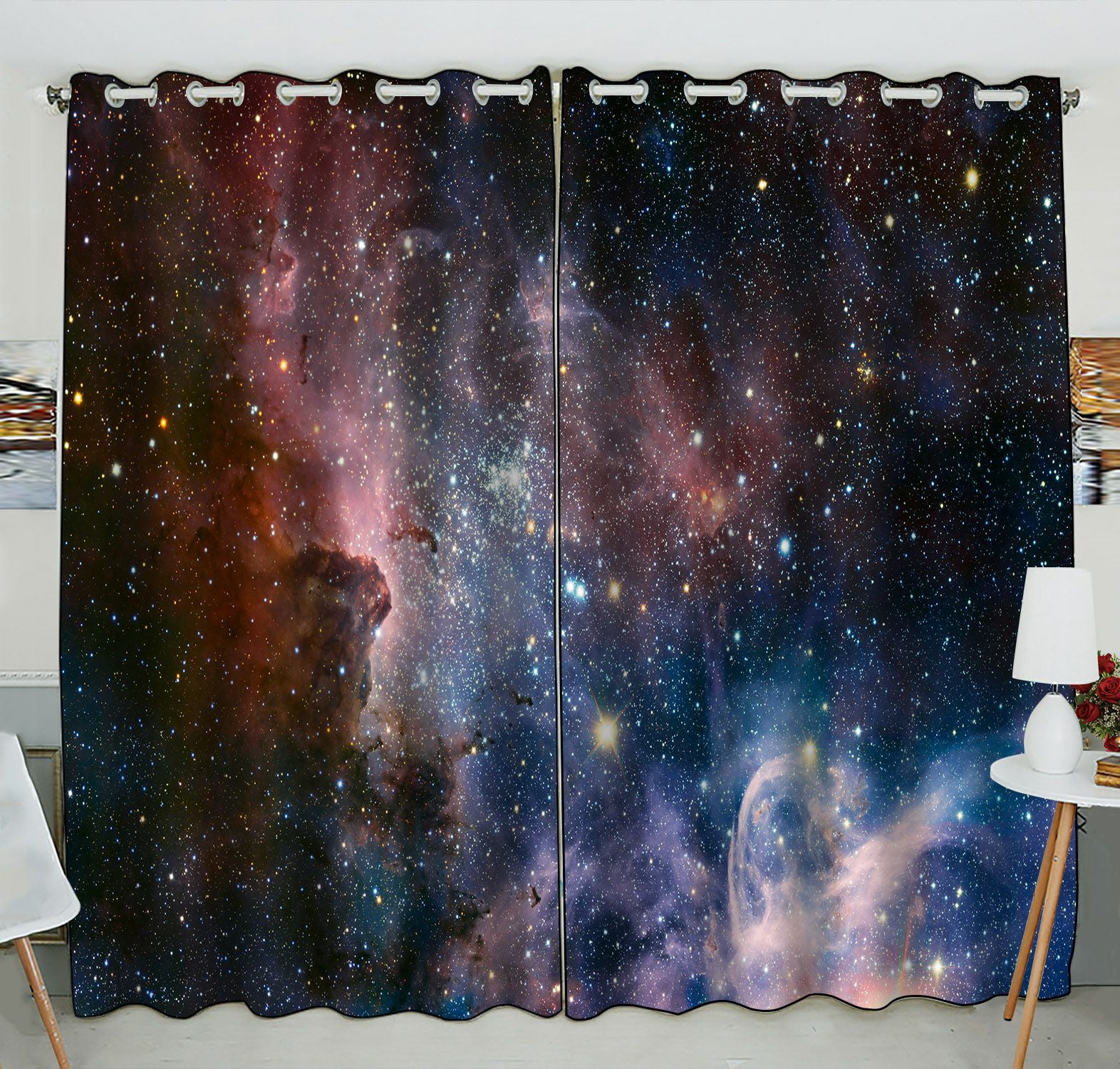 ZKGK Galaxy Space Universe Window Curtain Drapery/Panels/Treatment For ...