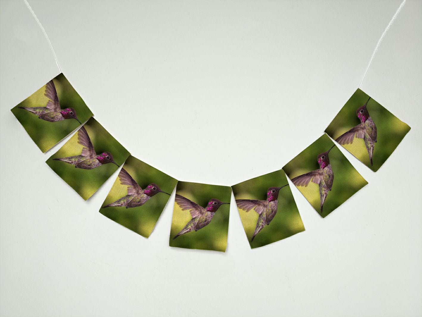 ZKGK Hummingbird Banner Bunting Garland Flag Sign for Home Family Party ...
