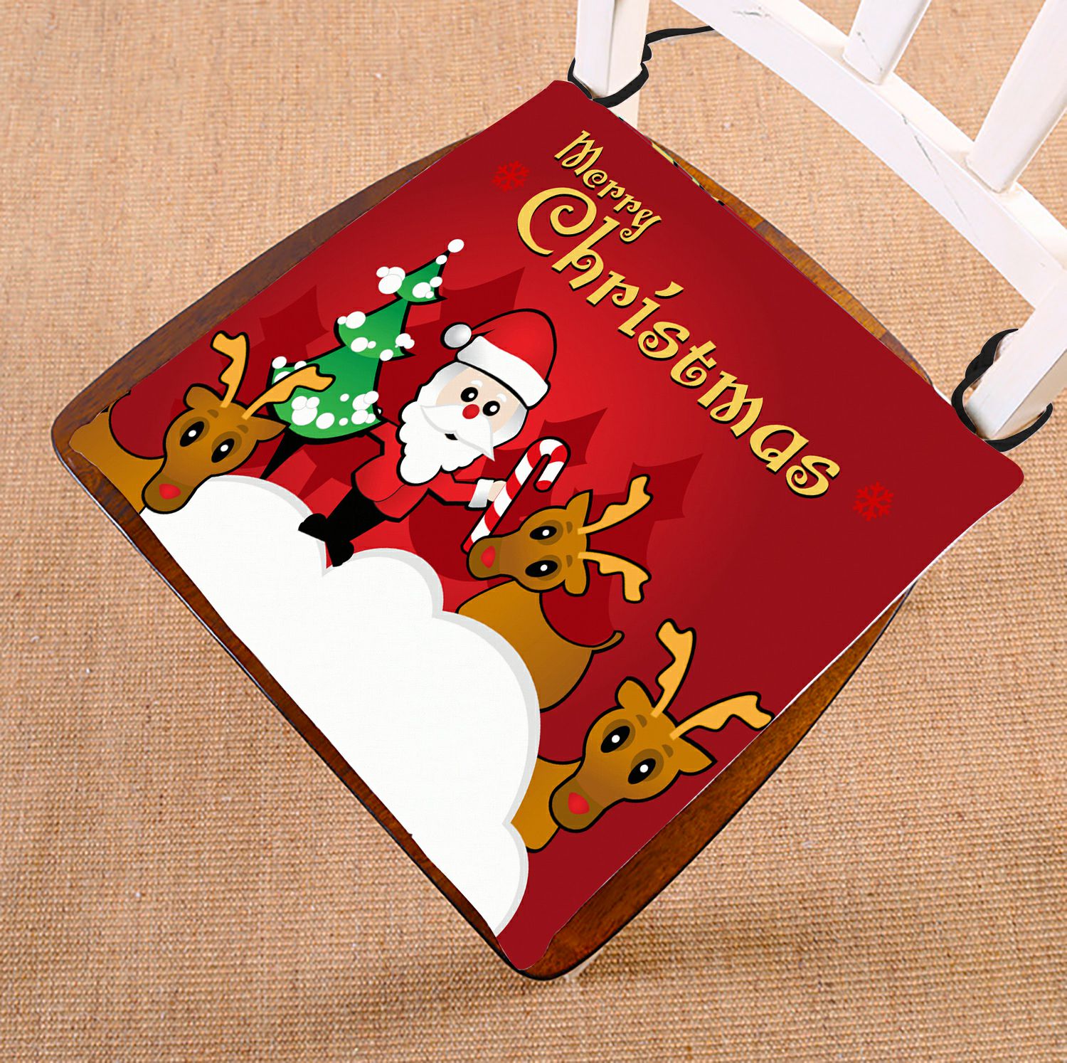 ZKGK Merry Christmas Santa Claus Seat Pad Seat Cushion Chair Cushion ...
