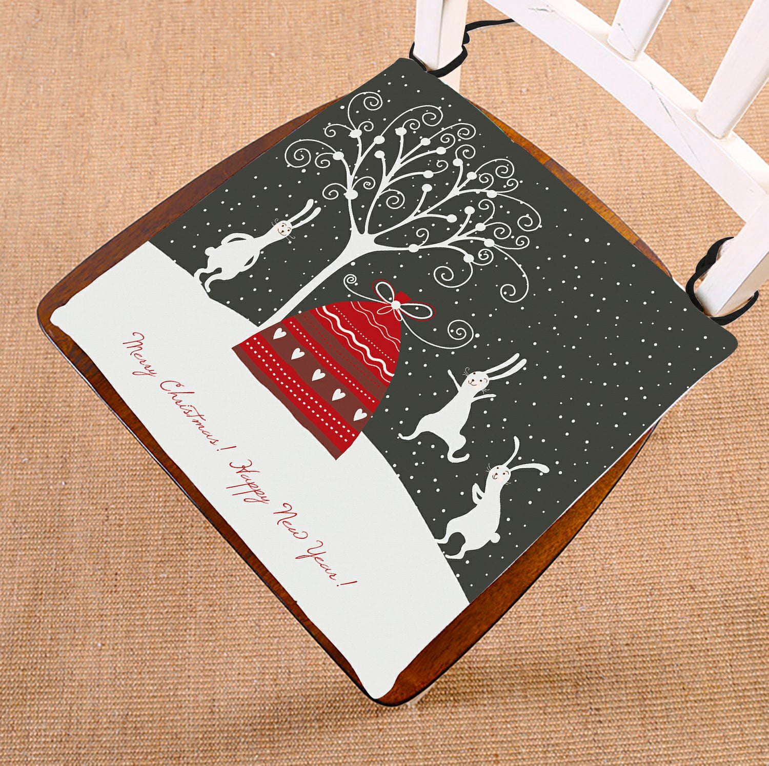 ZKGK Merry Christmas Tree Seat Pad Seat Cushion Chair Cushion Floor ...
