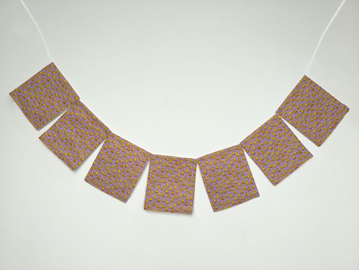 ZKGK Pepperoni Pizza Banner Bunting Garland Flag Sign for Home Family ...