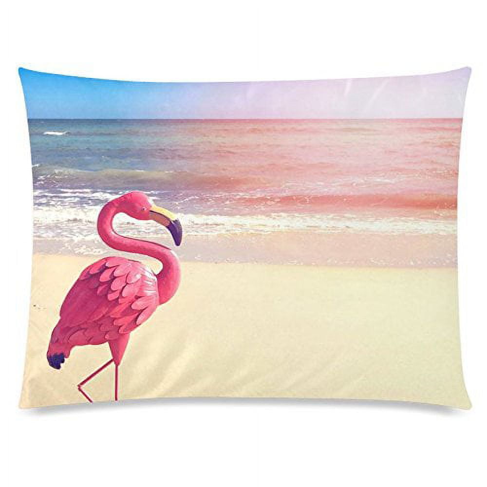 ZKGK Pink Flamingo Home Decor, Sea Beach Pillowcase 20 x 30 Inches Two ...