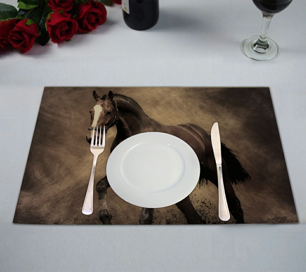 ZKGK Running Horse Placemat Table Mat 12x18 inches,Set of 2 - Walmart.com