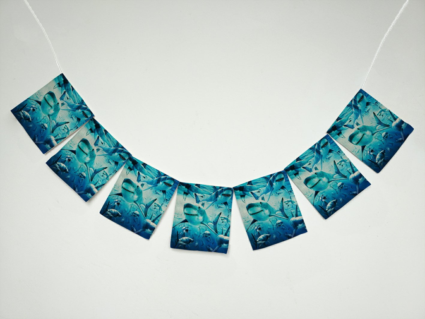 ZKGK Sea Sharks In the Deep Ocean Banner Bunting Garland Flag Sign for ...