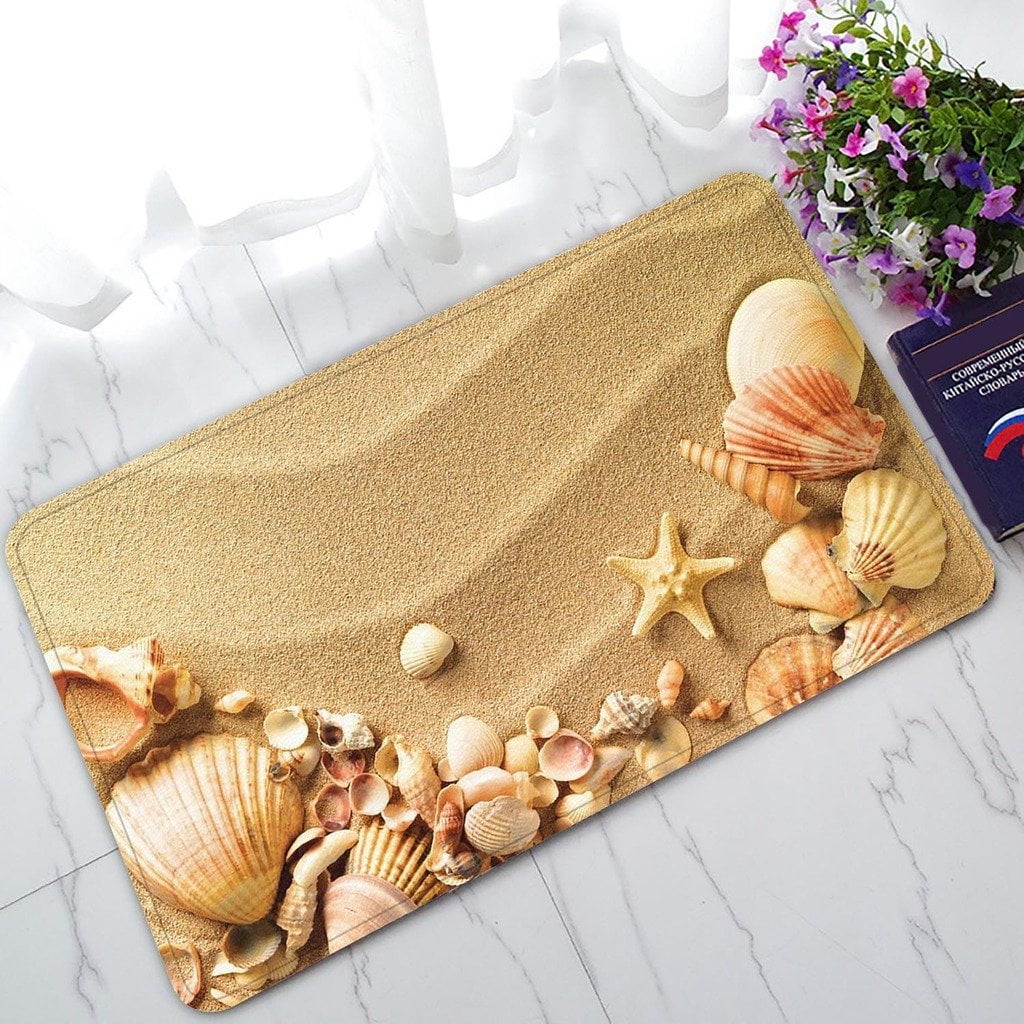 ZKGK Sea Shell Non-Slip Doormat Indoor/Outdoor/Bathroom Doormat 30 x 18 ...