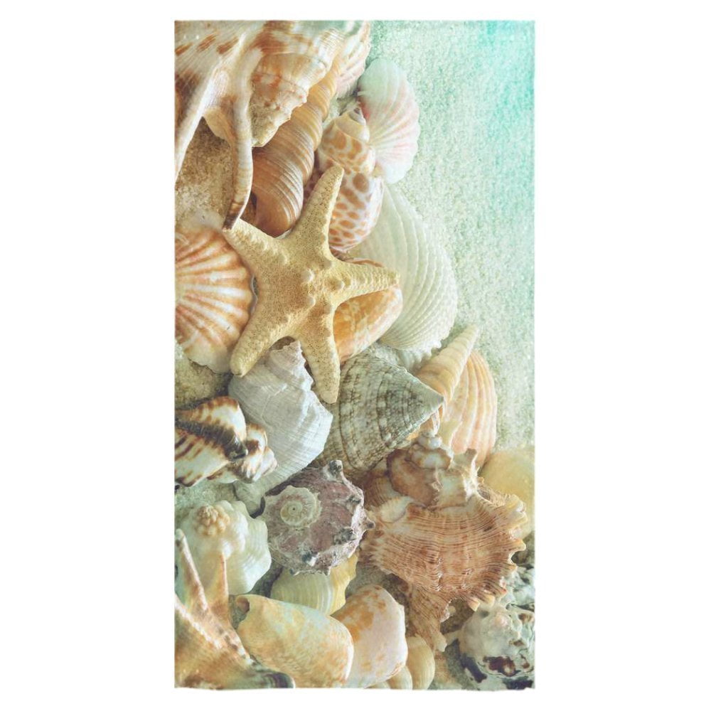 ZKGK Starfish Seashell over Sand Bath Towel Beach Towel Bathroom Body ...