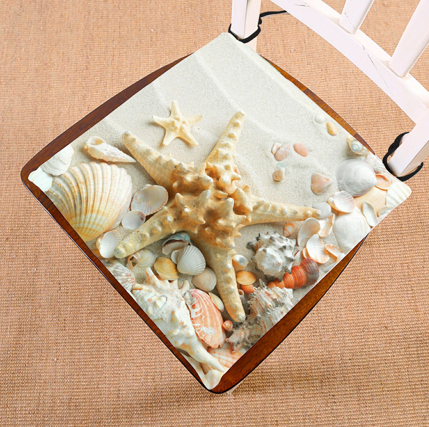 ZKGK Summer Beach with Starfish Sea Shells Seat Pad Seat Cushion Chair ...