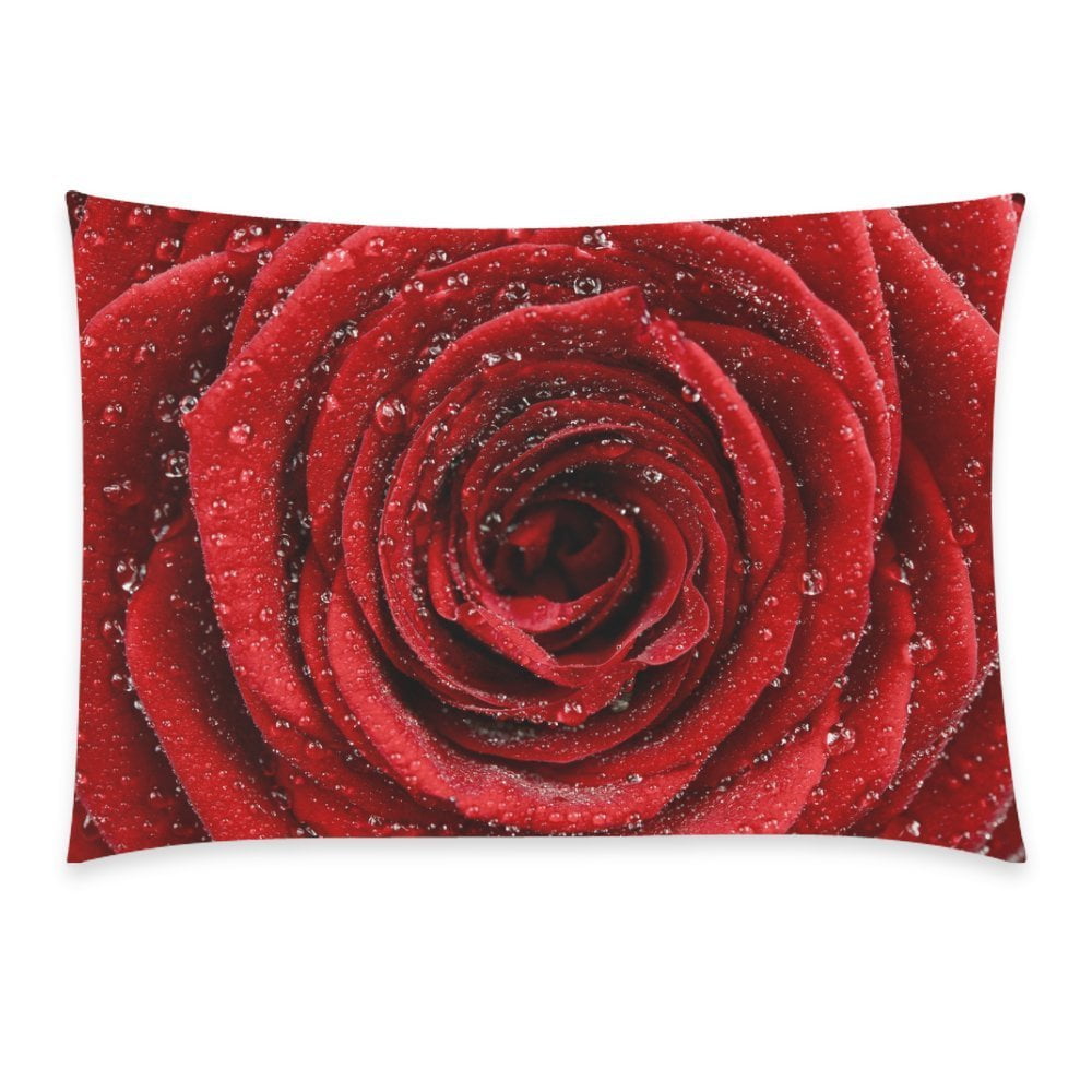 ZKGK Sweet Red Rose Pillowcase for Couch Bed 20 x 30 Inches,Beautiful ...