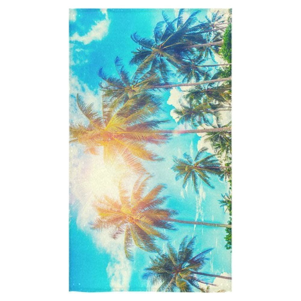 ZKGK Tropical Palm Coconut Tree Summer Holiday Hawaii Seashore Sunshine ...