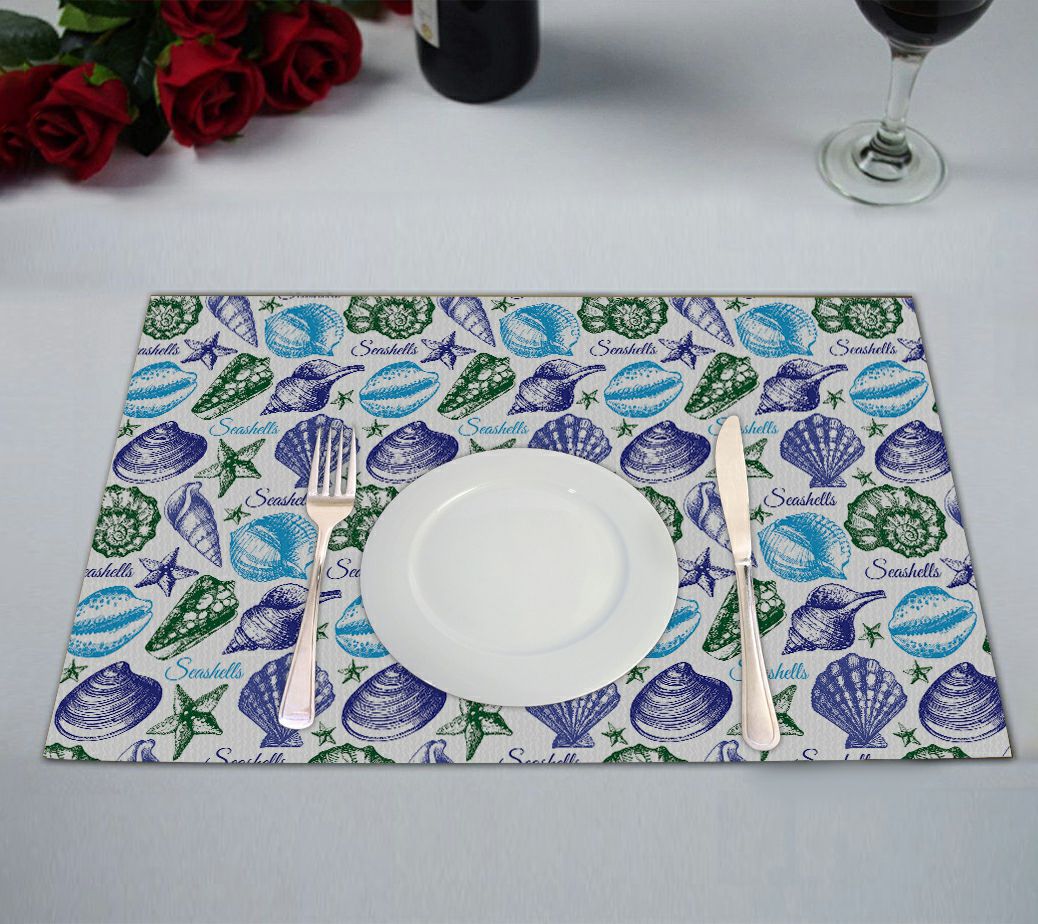 ZKGK Underwater World Sea Life Ocean Animals Fish Coral Placemat Table ...