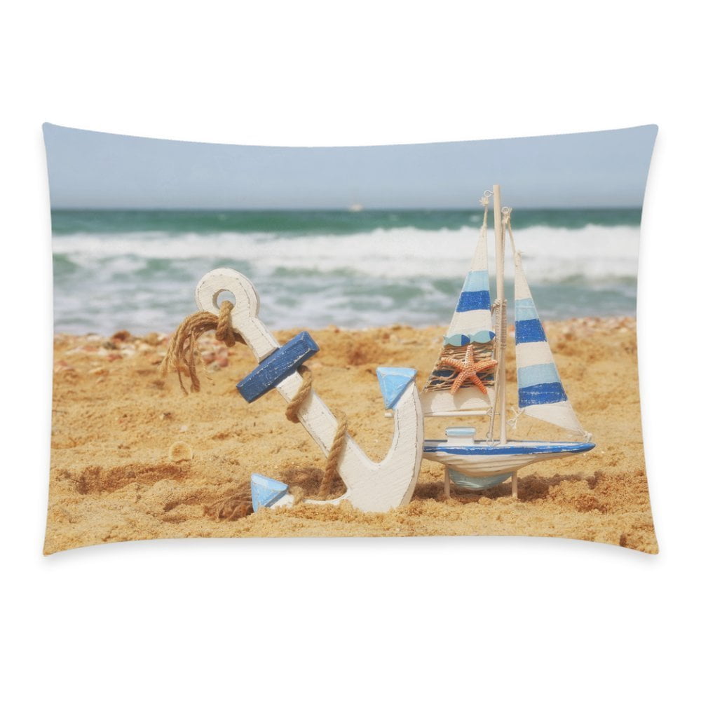 ZKGK Vintage Anchor Sailboat Sea Beach Sand Home Decor, Abstract Unique ...