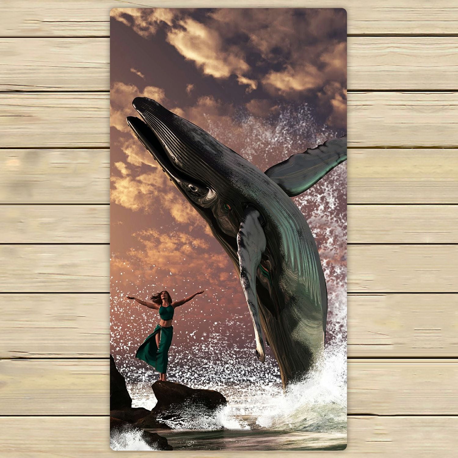 ZKGK Whale in the Sea Hand Towel Bath Towels Beach Towel For Home ...