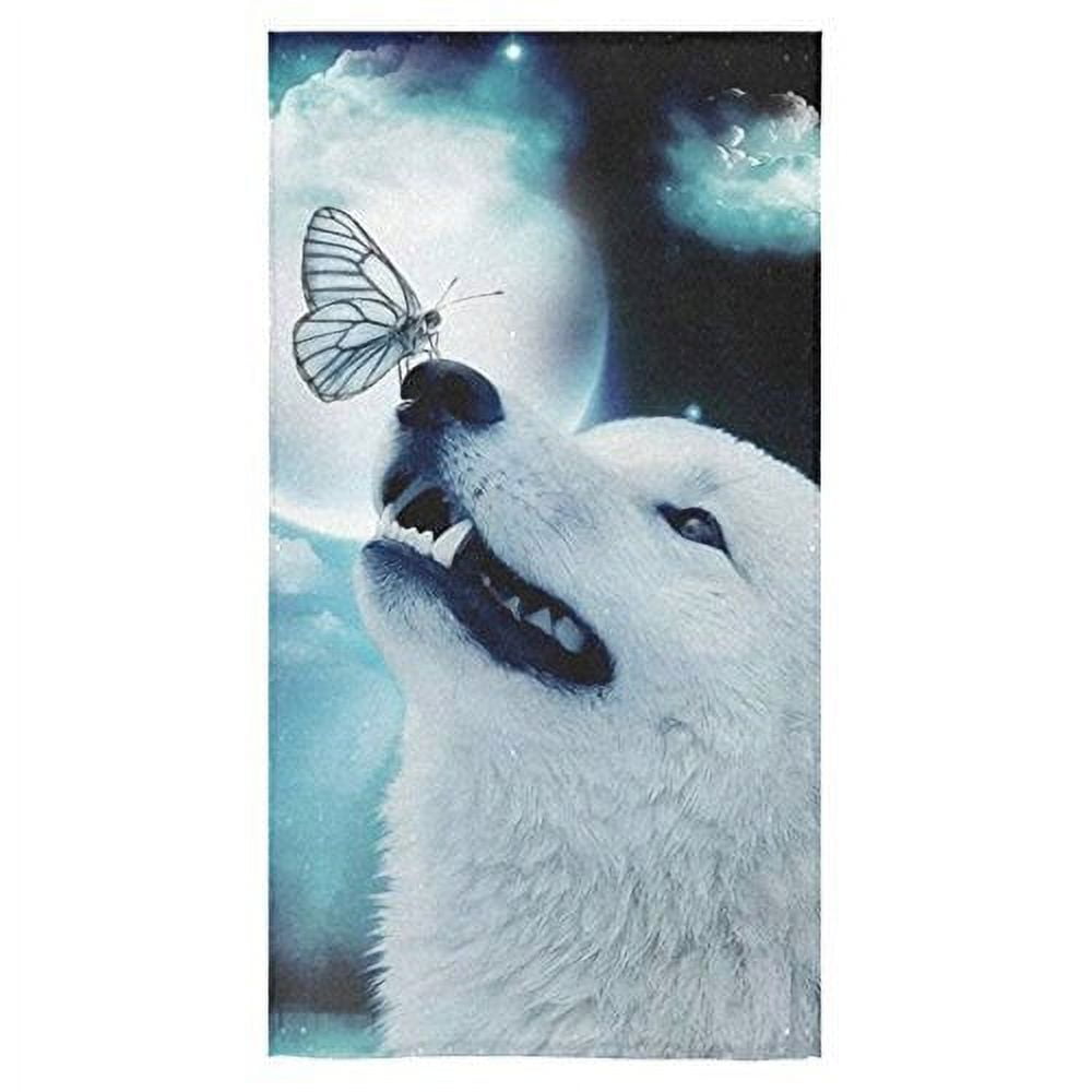 ZKGK Wolf Bath Towels Beach Bathroom Body Shower Towel 30"x56"(One side ...