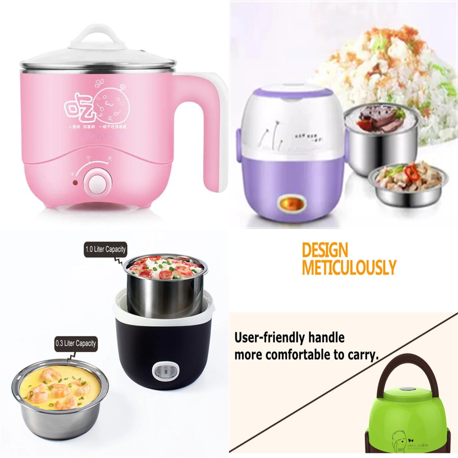 ZKHENGY 220V Lunch Box 2 Layers Portable Food Steamer Cooking Container ...