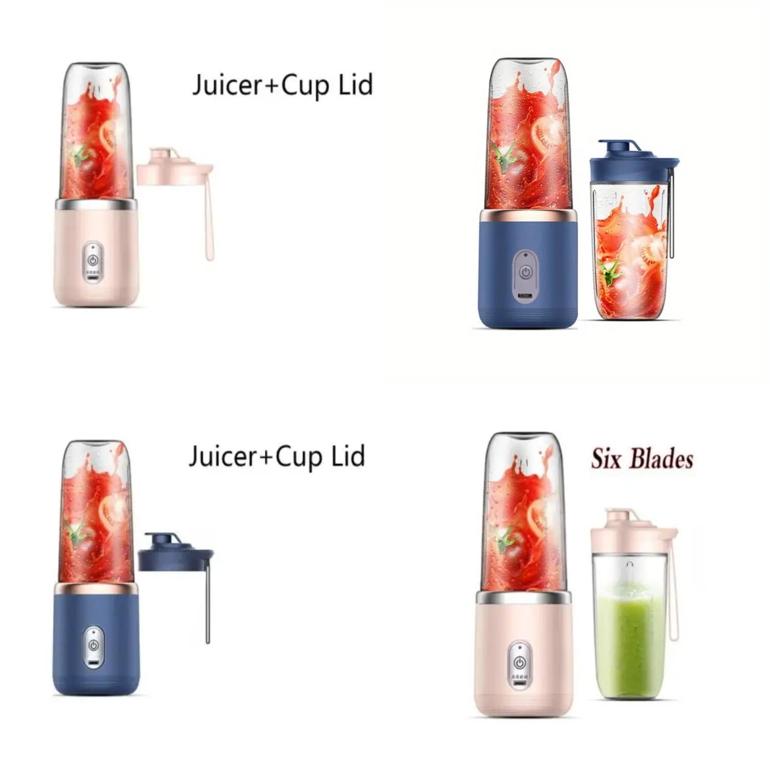 ZKHENGY Double Cup Multifunction Usb Fruit Mixers Juicers Portable ...