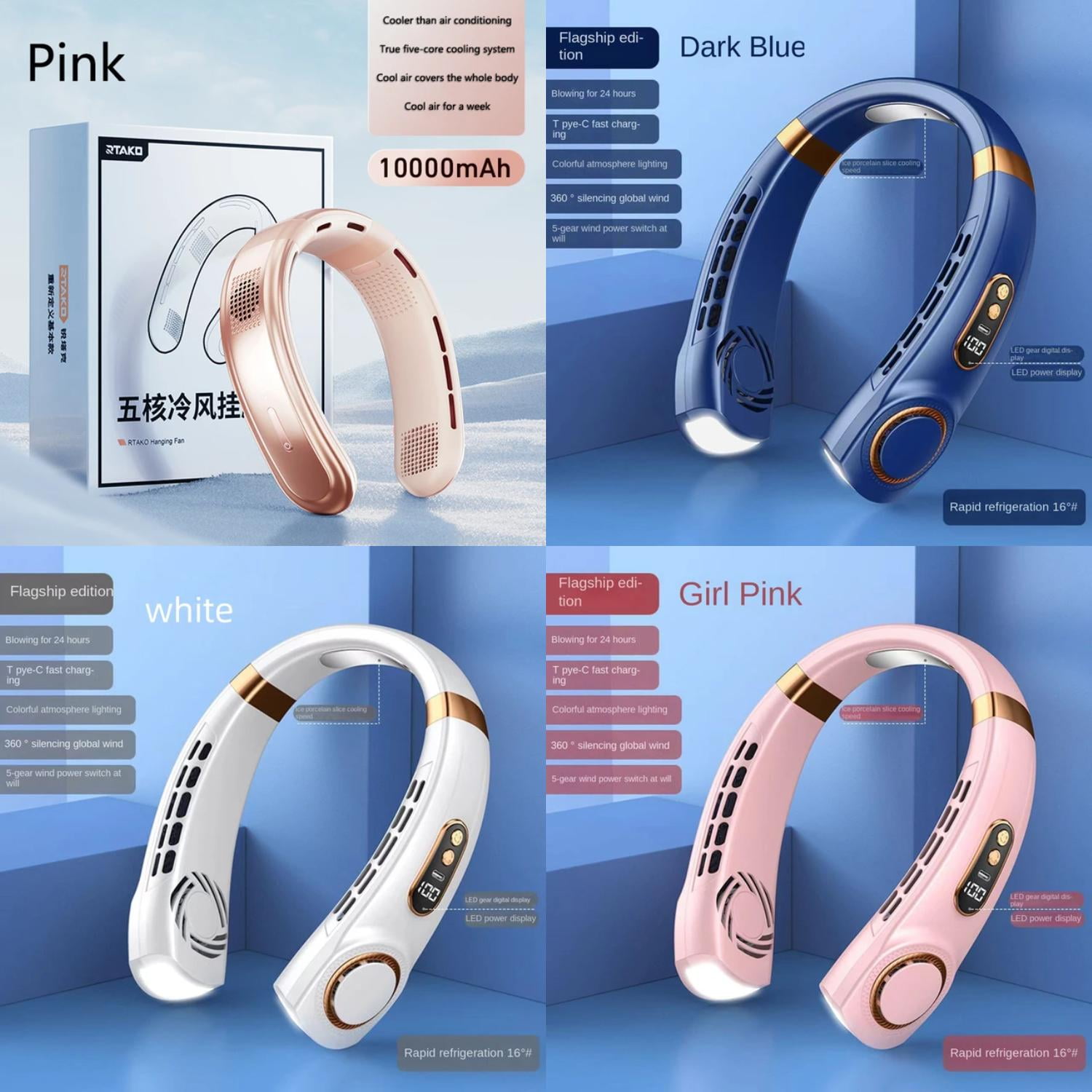 ZKHENGY Silent Portable and Efficient Bladeless Mini Neck Fan - Perfect ... ZKHENGY Silent Portable and Efficient Bladeless Mini Neck Fan - Perfect ...