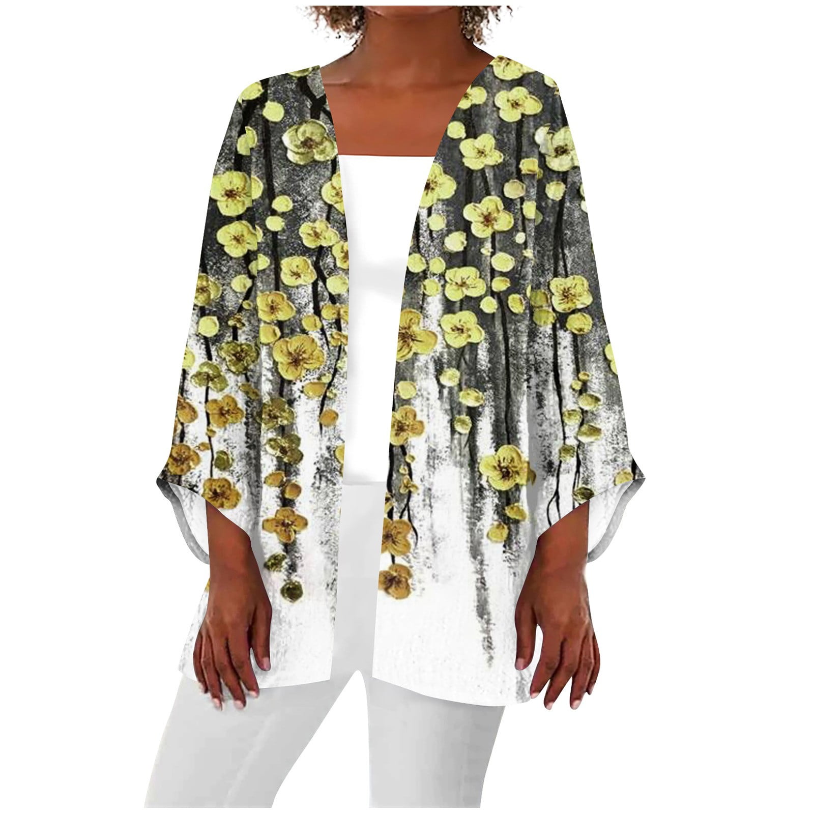 ZKIRBJV Cardigans for Women 3/4 Sleeve Summer Shrugs for Women ...