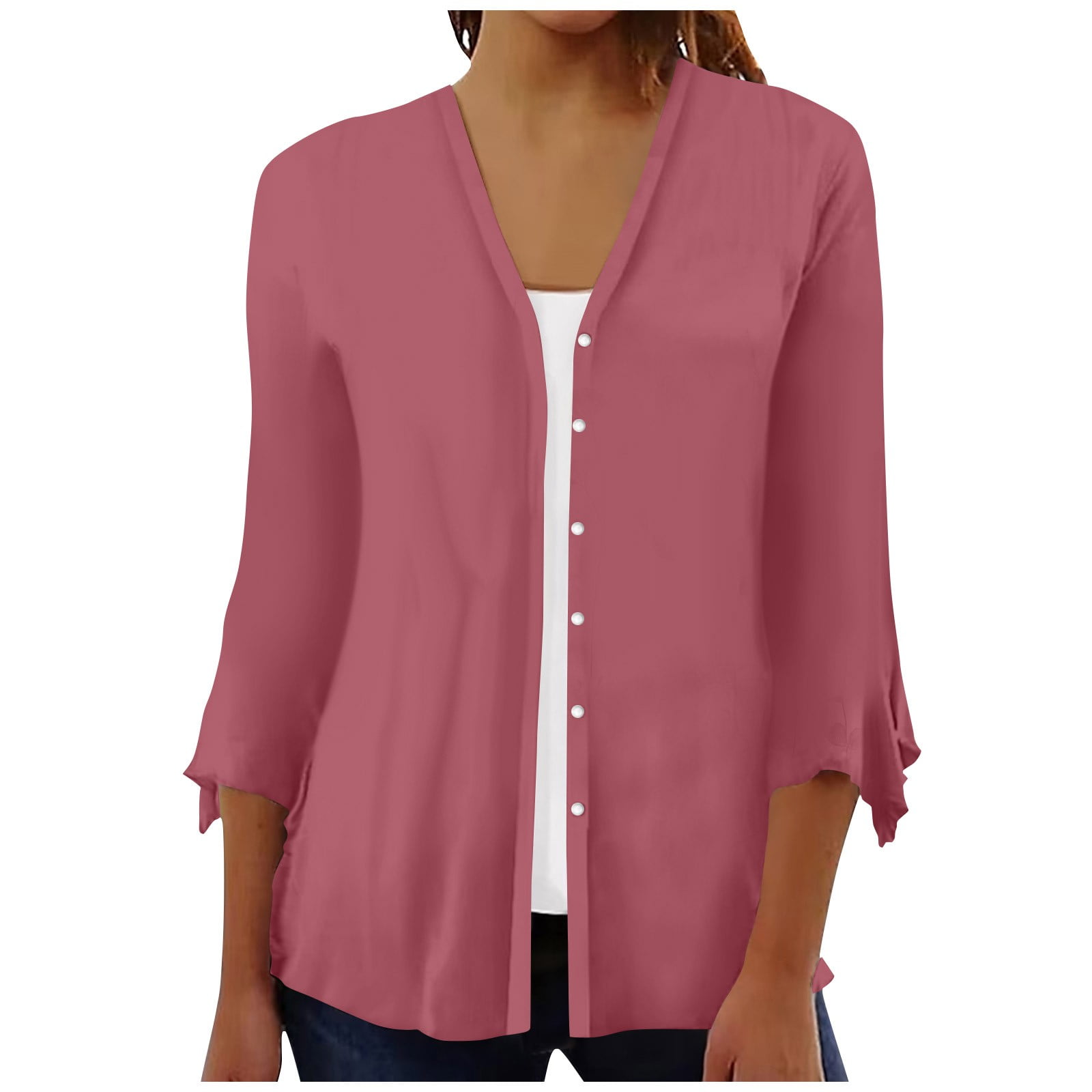 ZKIRBJV Lightweight Cardigan Women 3/4 Sleeve Lightweight Cardigans for ...