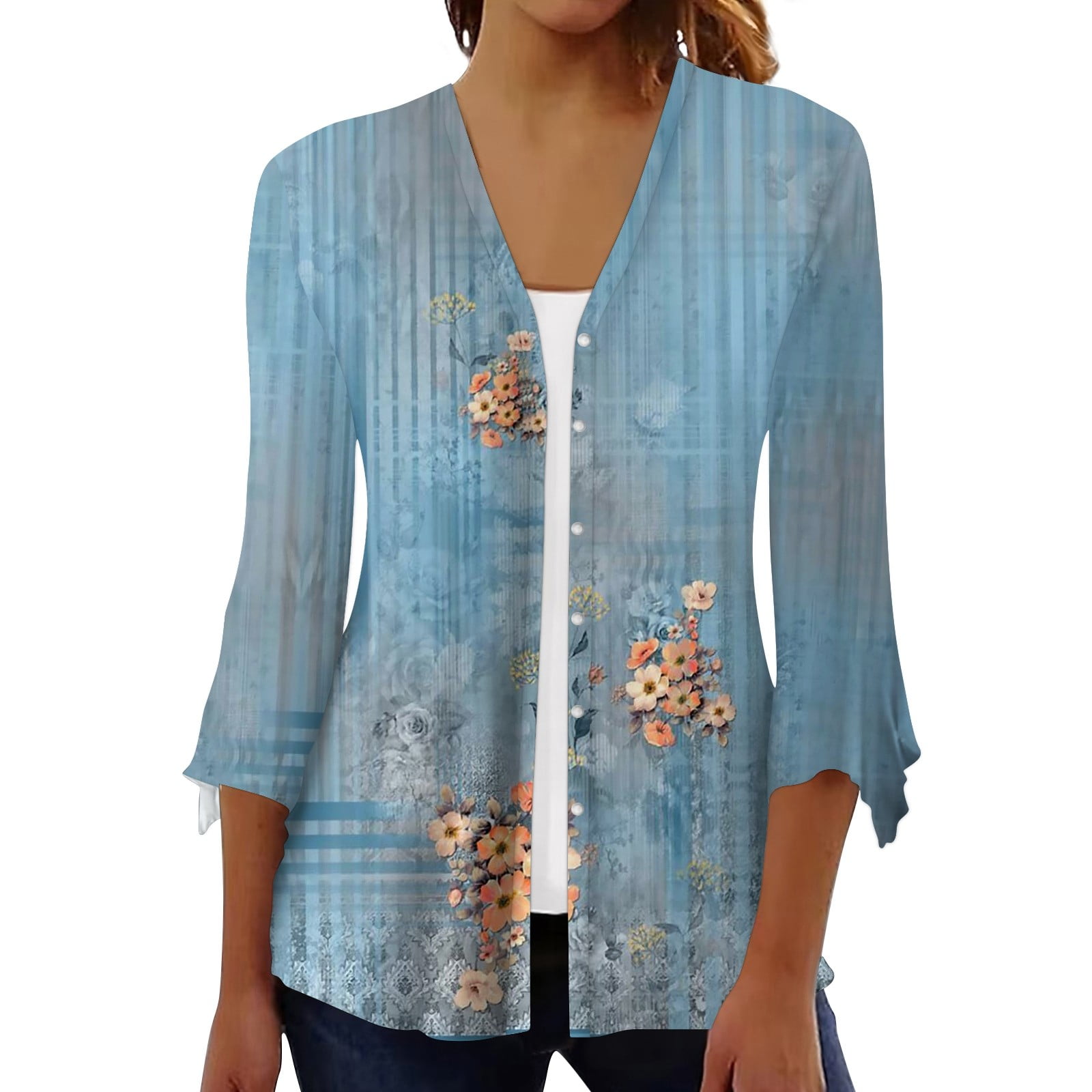 ZKIRBJV Lightweight Cardigans 3/4 Sleeve Lightweight Cardigans for ...