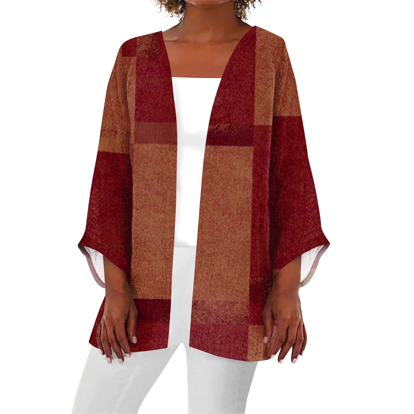 ZKIRBJV Womens Summer Cardigan 3/4 Sleeve White Cardigan Sweater for ...