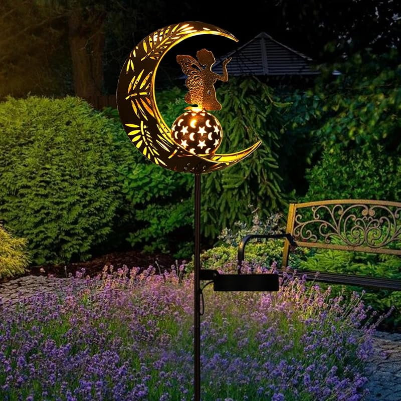 ZKLiLi Solar Lights Garden Decorations,Moon Fairy Light,Solar Crackle ...
