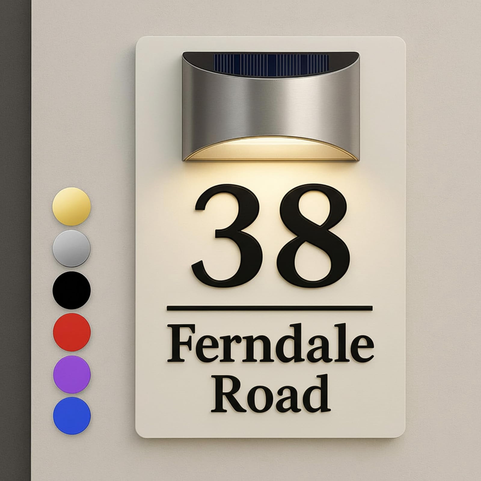 ZKSNART Custom Solar Address Sign for House LED Lighted House Numbers ...