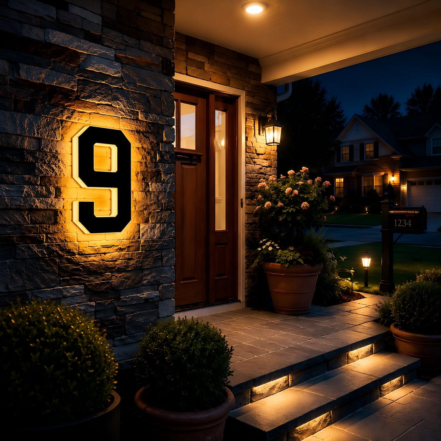 ZKSNART Solar House Numbers Outside Light Up - LED Illuminated Address ...