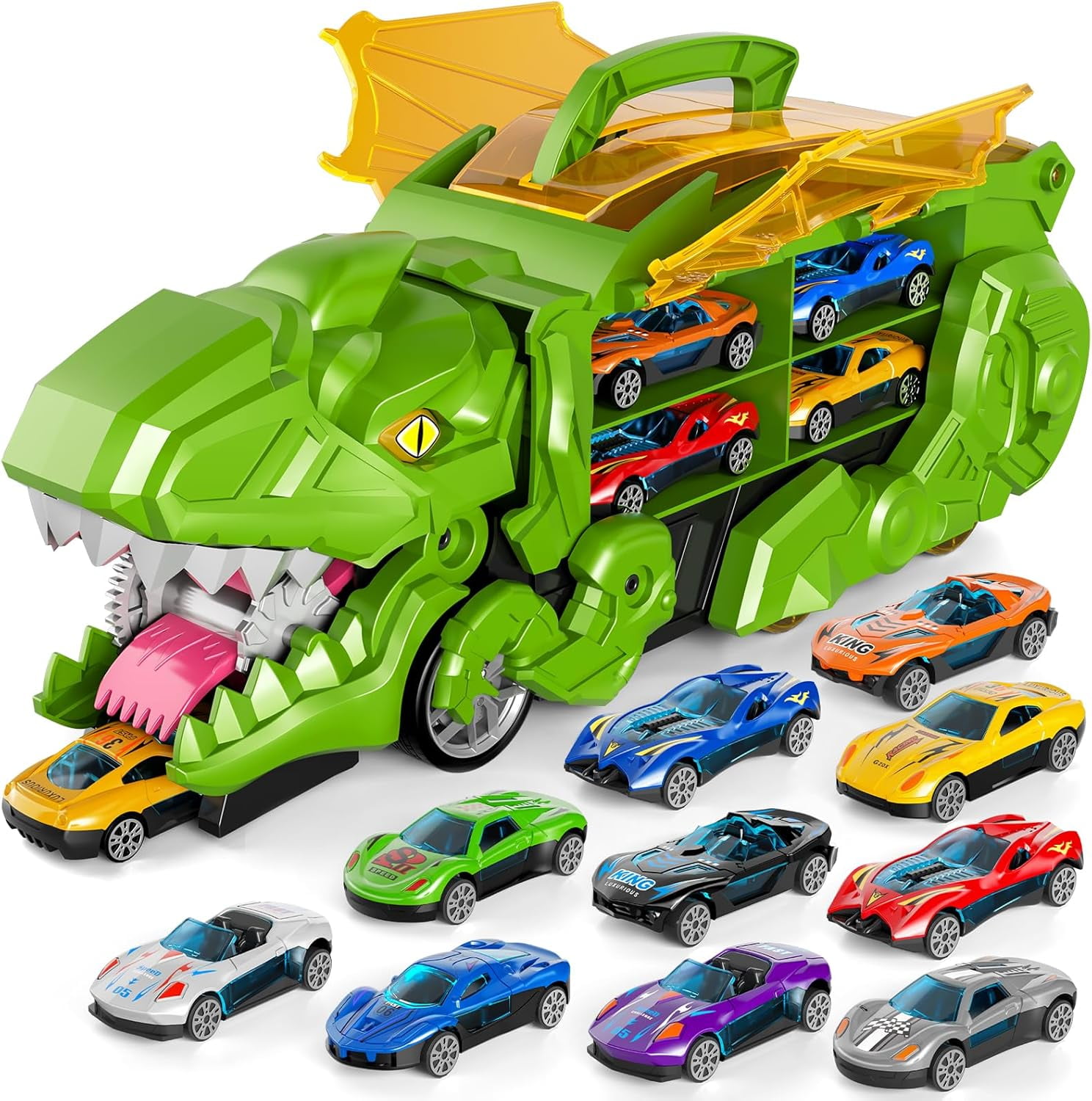 ZKTOY Dinosaur Toldder Truck Toys - Toys Cars Track Set Dinosaur ...