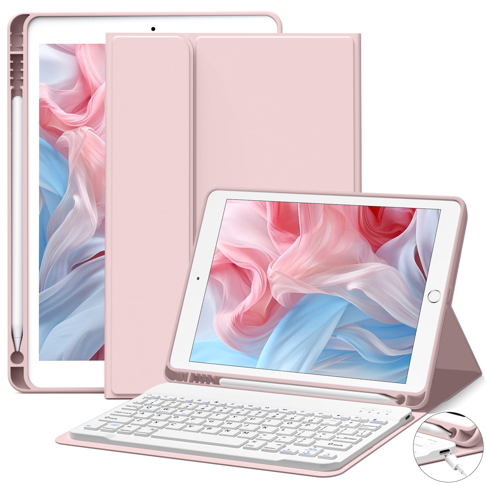 ZKTUYU Keyboard Case for iPad 9th 8th 7th Generation, Magnetically ...