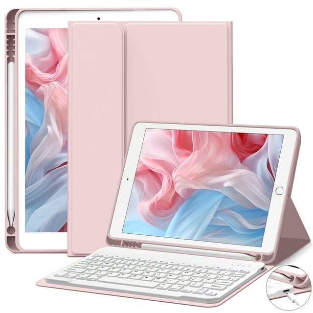 ZKTUYU Keyboard Case for iPad 9th 8th 7th Generation, Magnetically ...