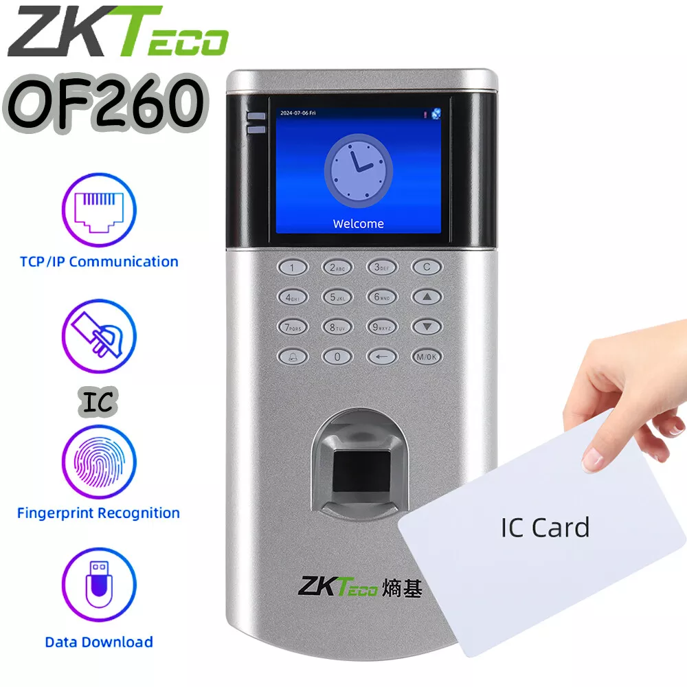 ZKTeco OF260 Fingerprint Time and Attendance Machine Card Employee Time ...