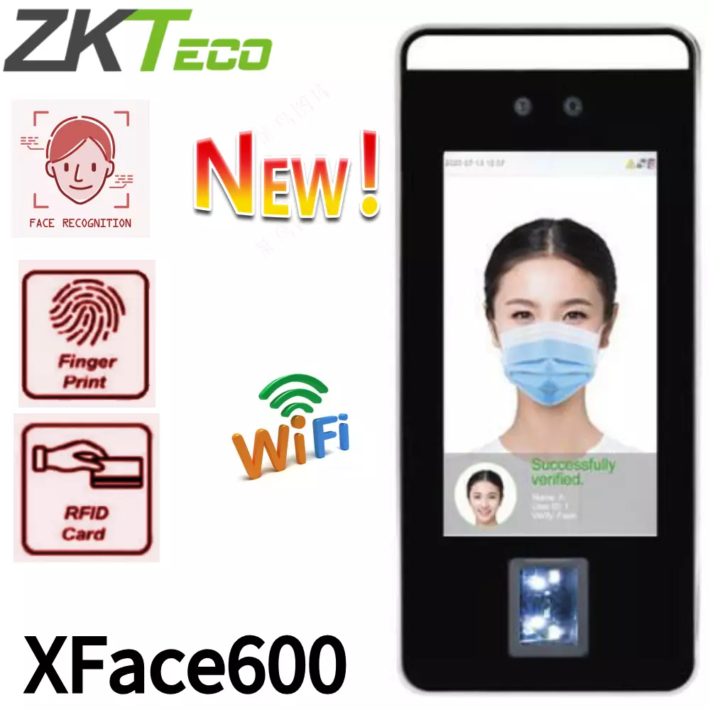 ZKTeco nFace128 Fingerprint Facial Recognition Time Attendance Control ...