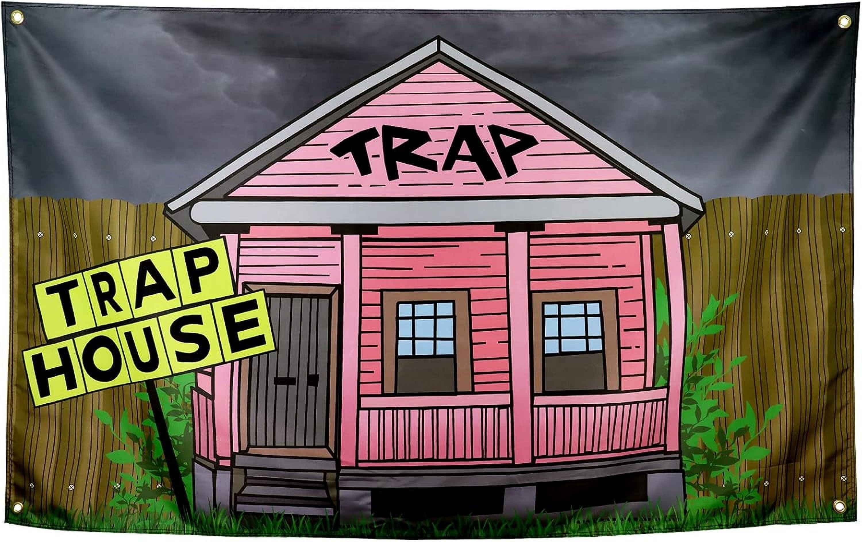 3x5 Ft ZKflager Trap House Flag Funny Cool Flags For Room Guys Wall ...