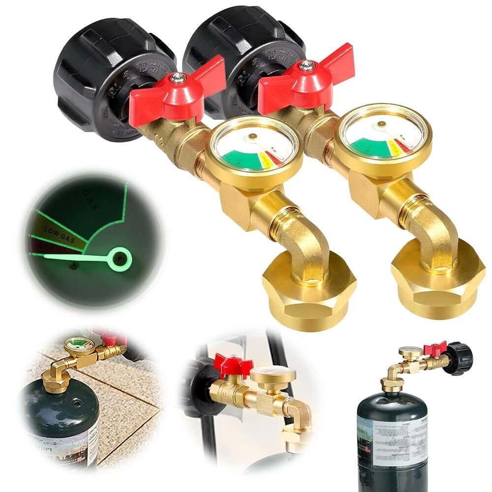 ZL Propane Refill Elbow Adapter with Tank Gauge, Propane Refill Adapter ...