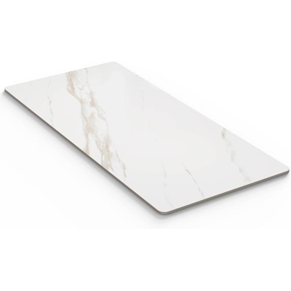 ZL ZELing Sintered Stone Tabletop 55'' x 28'' White Rectangular ...