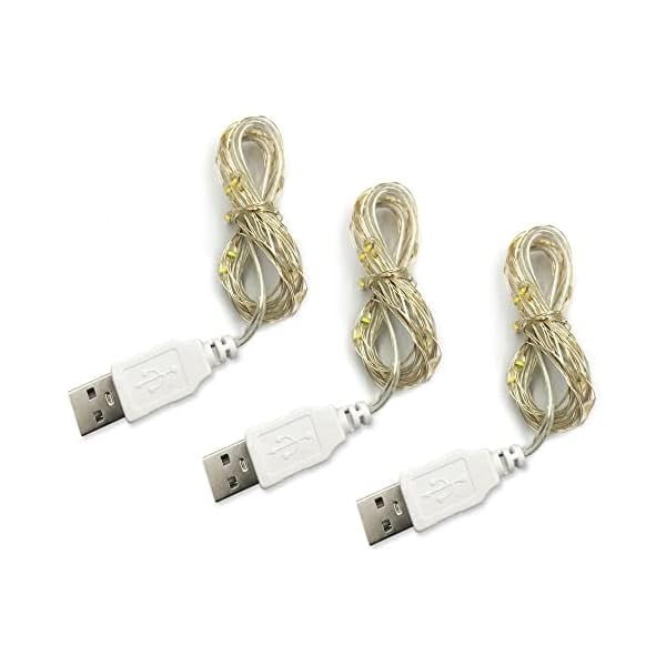 ZL3 Pack USB Fairy Lights USB Powered String Lights Warm Yellow 2 ...