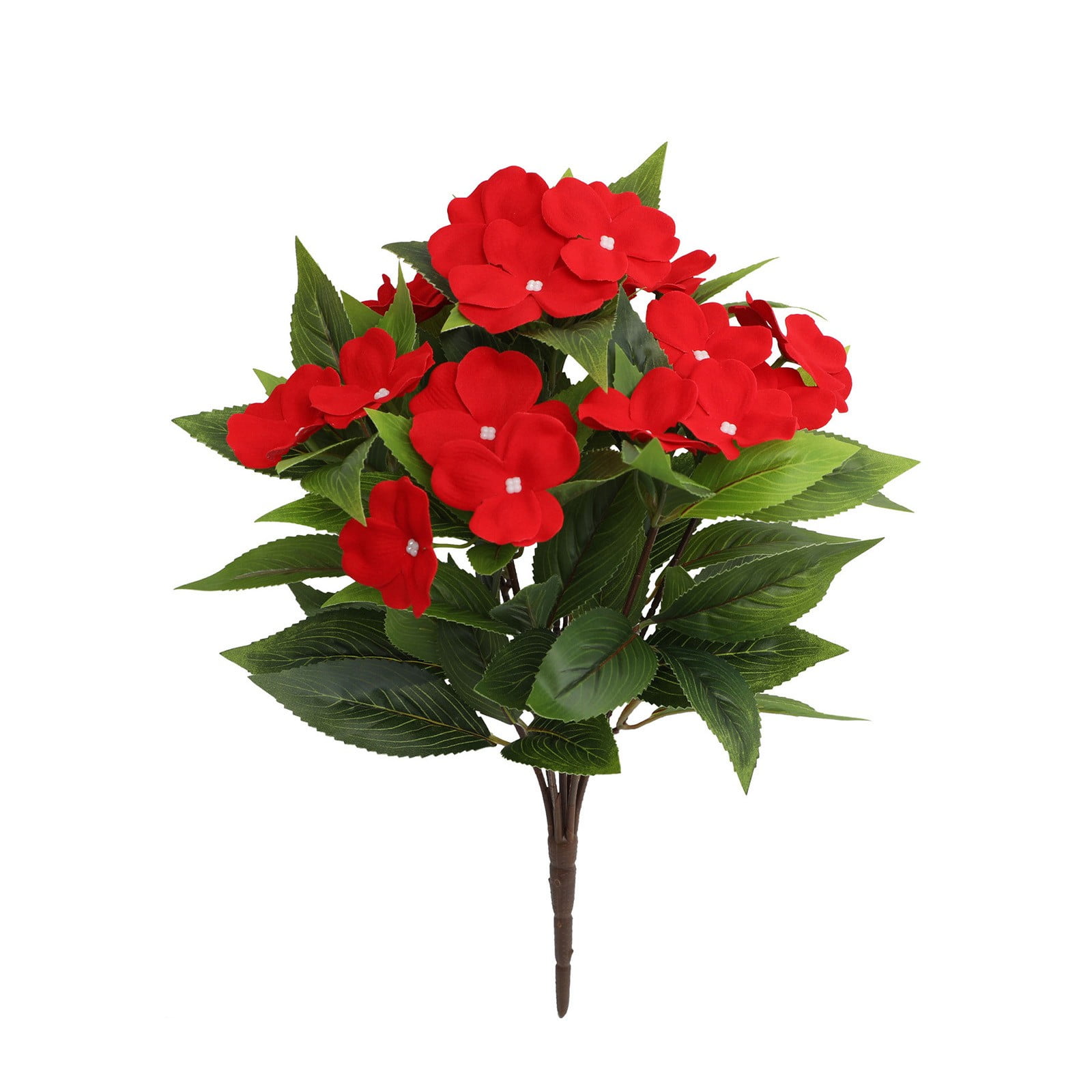 ZLBDYG 1 Pcs Artificial Impatiens Flowers Bouquet - Purple Silk Faux ...