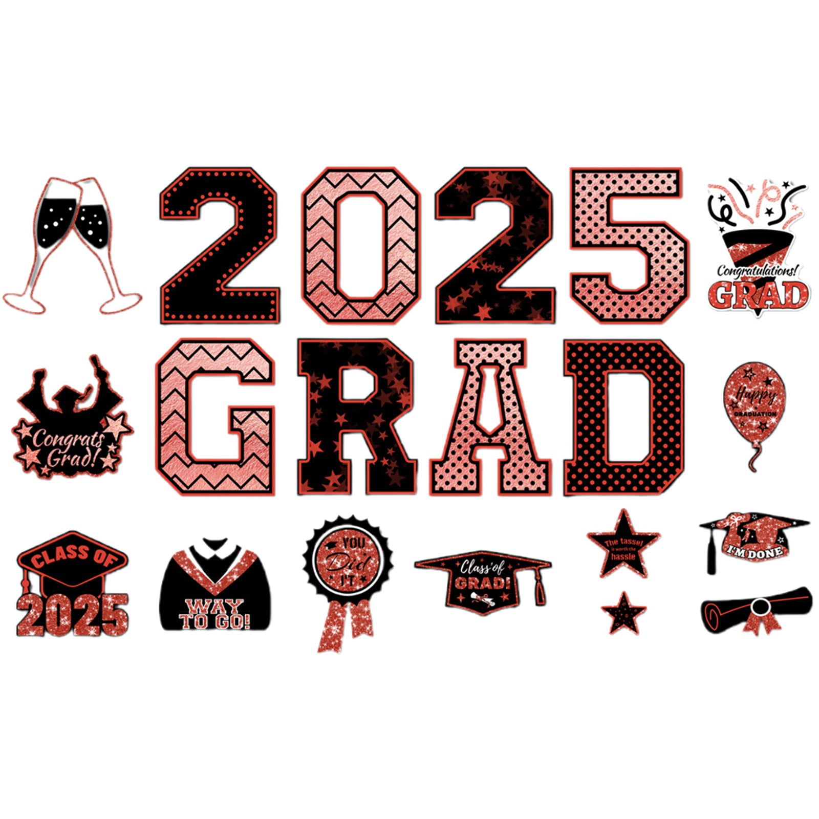 ZLBDYG 18 Pcs Graduation Car Magnets 2025 Graduation Magnetic Car ...