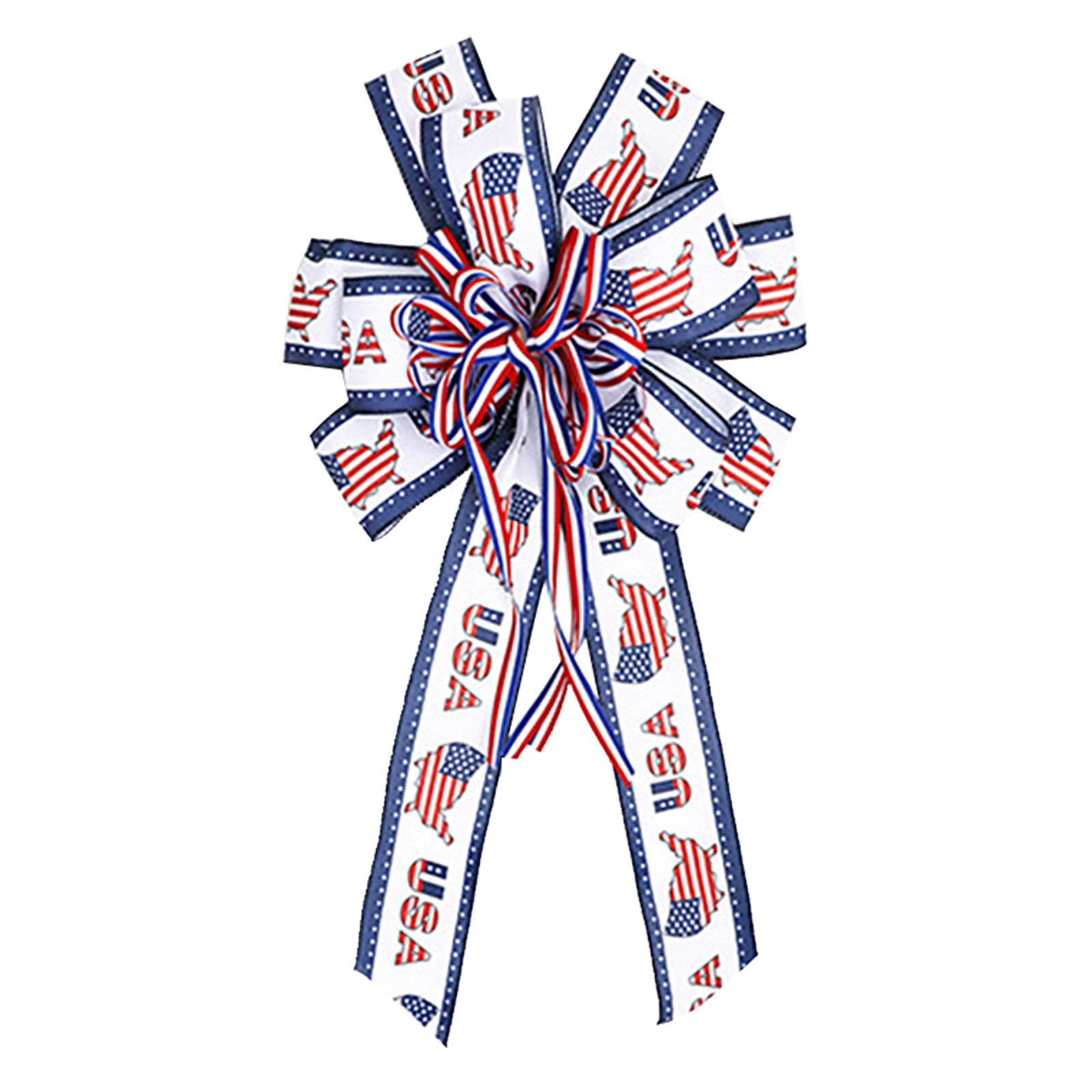 ZLBDYG 4th of July Bows for Wreath 19.7x11.8 Inch, American Flag Stars ...