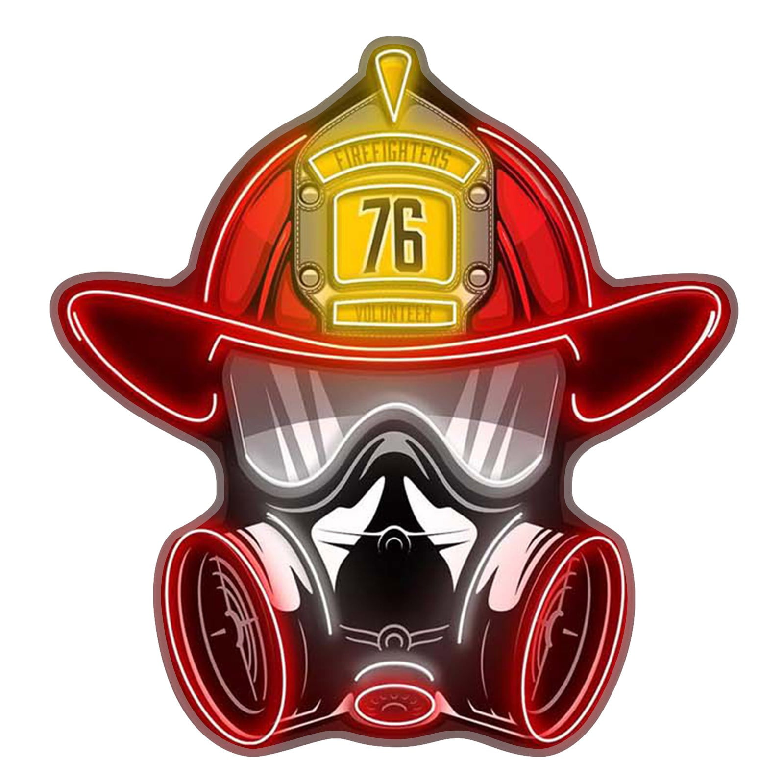 ZLBDYG Firefighter Helmet LED Neon Sign - Cool Fire-Themed Wall Art for ...