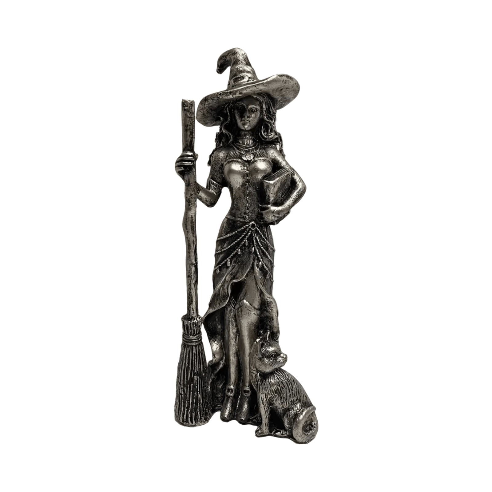 ZLBDYG Gothic Witch Figurine with Moon and Book Accents - Solid Black ...