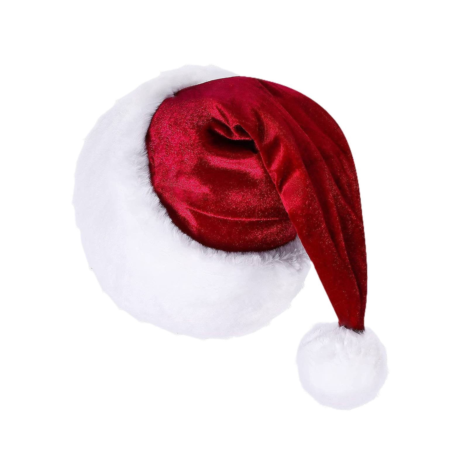 ZLBDYG Premium Thick Velvet Christmas Hat for Adults, Soft and ...