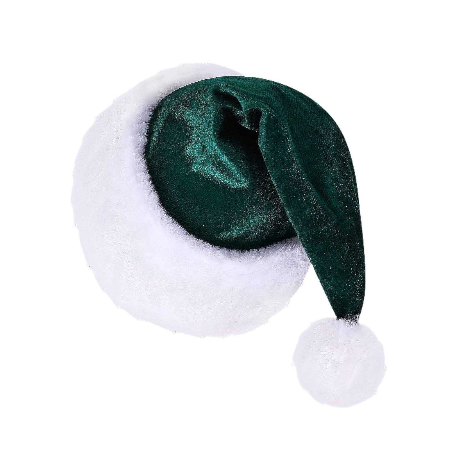 ZLBDYG Premium Thick Velvet Christmas Hat for Adults, Soft and ...