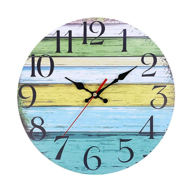 ZLBDYG Rustic Farmhouse Wood Wall Clock - 11.8 Inch Battery Operated ...