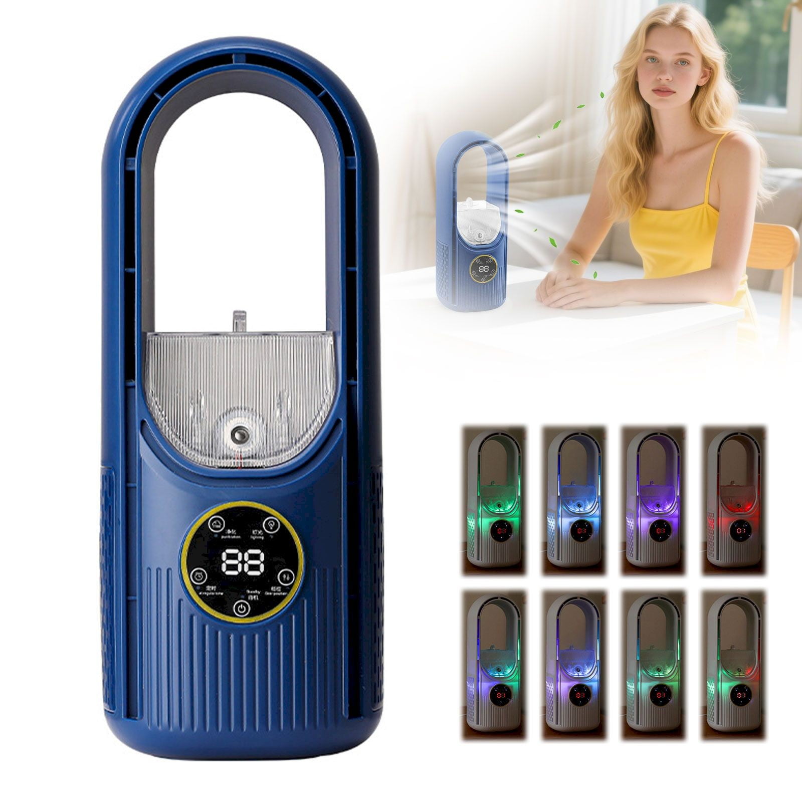 ZLBDYG USB Rechargeable Mini Stand Fan – Bladeless Portable Air ...